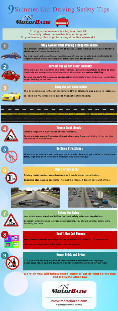 Summer Car Driving Safety Tips Infographic | Techno FAQ