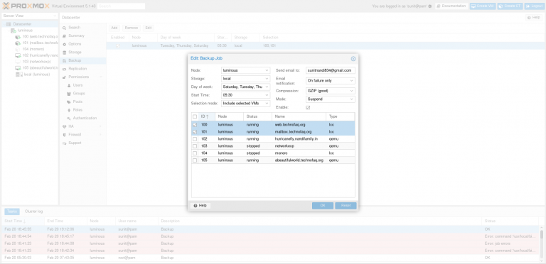 Set up offsite backup for a Proxmox VE server to HubiC cloud storage ...