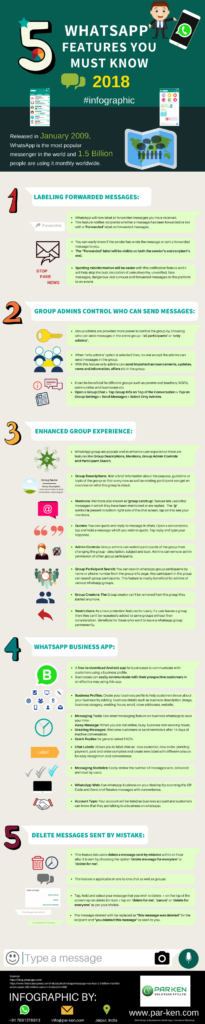5 Ultimate Whatsapp Features 2018 [Infographic] | Techno FAQ