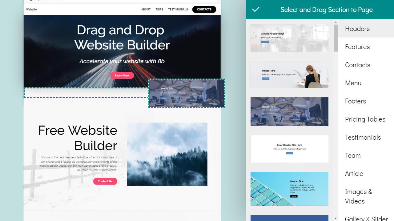 Futuristic Drag and Drop Website Builder 2019 - 8b Review | Techno FAQ